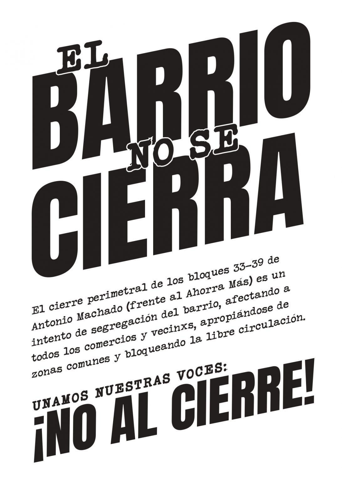 Contra el cierre perimetral de la Fase XX de Saconia – AVV Poetas ...